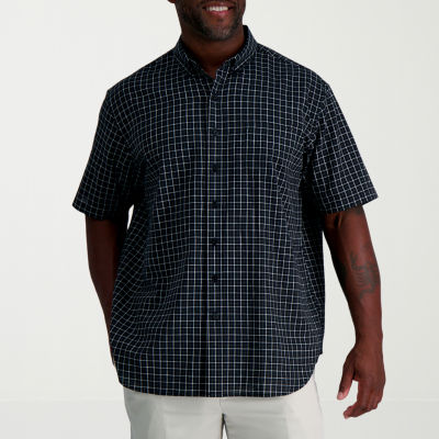 Haggar Linen Blend Mens Short Sleeve Regular Fit Big and Tall Button-Down Shirt - JCPenney