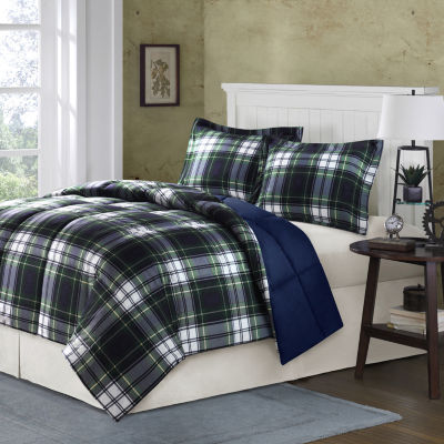 Madison Park Essentials Hartford Navy Plaid Down Alternative Comforter Set JCPenney