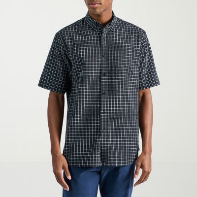 Haggar Mens Regular Fit Short Sleeve Button-Down Shirt - JCPenney