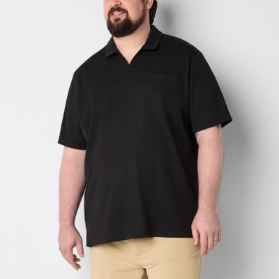 Stylus Big and Tall Mens Regular Fit Short Sleeve Johnny Collar Polo Shirt - JCPenney