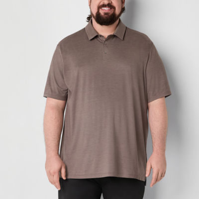 Stylus Big and Tall Mens Regular Fit Short Sleeve Polo Shirt, Color: Iron Gray - JCPenney