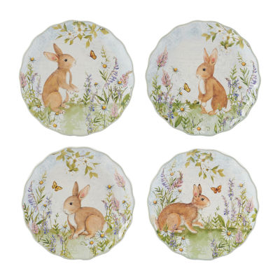 Certified International Easter Meadow 4-pc. Earthenware Dessert Plate, Color: White - JCPenney