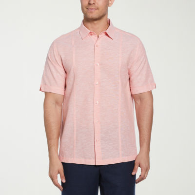 Cubavera Linen Blend Panel Mens Short Sleeve Regular Fit Button-Down Shirt - JCPenney