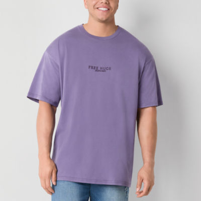 Arizona Big and Tall Mens Crew Neck Short Sleeve Classic Fit Graphic T-Shirt, Color: Free Hugs ...