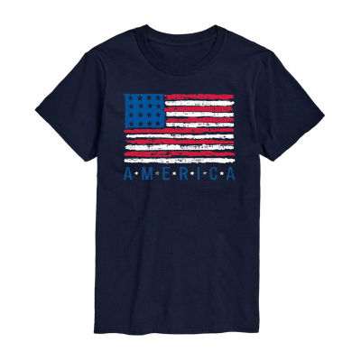 Mens Crew Neck Short Sleeve Classic Fit Big and Tall Graphic T-Shirt, Color: Navy - JCPenney