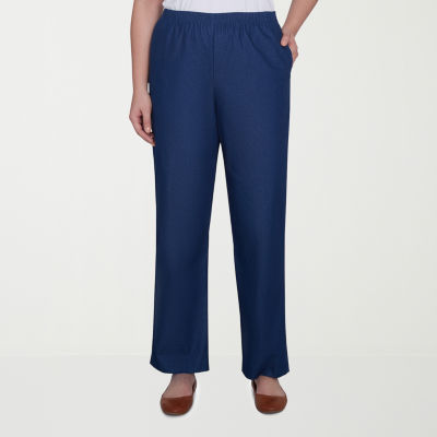 Alfred Dunner Classics Womens Mid Rise Straight Pull-On Pant - JCPenney
