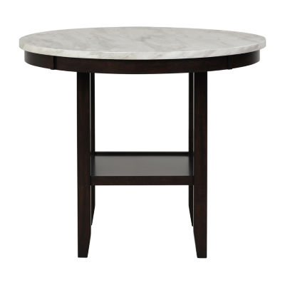 Celeste Round Faux Marble-Top Dining Table, Color: Espresso - JCPenney
