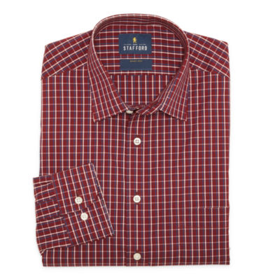 Stafford Smart Tech Mens Regular Fit Stretch Fabric Wrinkle Free Long Sleeve Dress Shirt - JCPenney