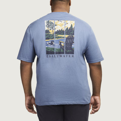 IZOD Saltwater Mens Crew Neck Short Sleeve Classic Fit Big and Tall Graphic T-Shirt - JCPenney