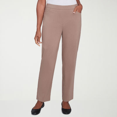 Alfred Dunner Telluride Womens Mid Rise Straight Pull-On Pants, Color: Fawn - JCPenney