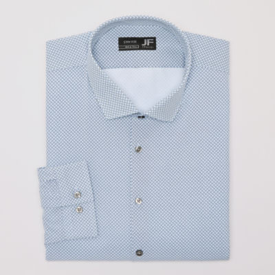 J. Ferrar Big and Tall Ultra Comfort Mens Regular Fit Long Sleeve Dress Shirt, Color: Blue Tex ...