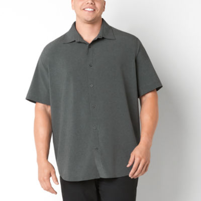 Stylus Big and Tall Mens Regular Fit Short Sleeve Button-Down Shirt - JCPenney