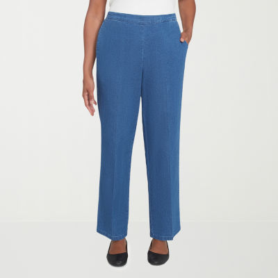 Alfred Dunner Lake Victoria Womens Mid Rise Straight Pull-On Pants, Color: Md Denim - JCPenney