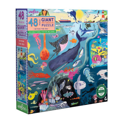 Eeboo Within The Sea 48 Piece Giant Floor Jigsaw Puzzle 30" X 24 ...