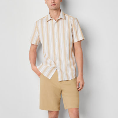 Stylus Mens Regular Fit Short Sleeve Textured Button-Down Shirt - JCPenney