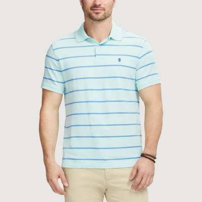IZOD Advantage Performance Stripe Mens Regular Fit Short Sleeve Polo Shirt, Color: Limpet Shell ...