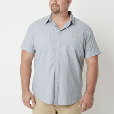 mutual weave Big and Tall Mens Easy-on + Easy-off Adaptive Classic Fit Short Sleeve Button-Down ...