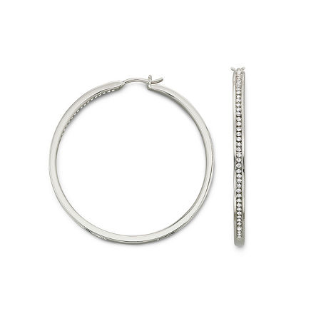 Click here for 1/2 CT.T.W. Natural Diamond 2 Sterling SIlver Hoop... prices
