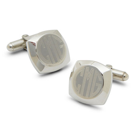 Click here for Engravable Cushion Silver-Plated Cufflinks  One Si... prices