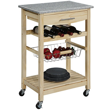Click here for Kitchen Cart  Granite-Top Cart w/ Wine Rack  One S... prices