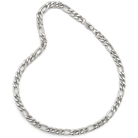 Click here for Mens 22 9.5mm Figaro Chain in Stainless Steel  One... prices