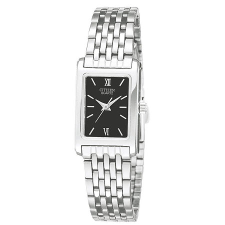 Click here for Citizen Womens Rectangular Black Dial Stainless St... prices