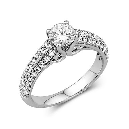 Click here for 1 1/2 CT. T. W. Diamond Ring  5  White prices