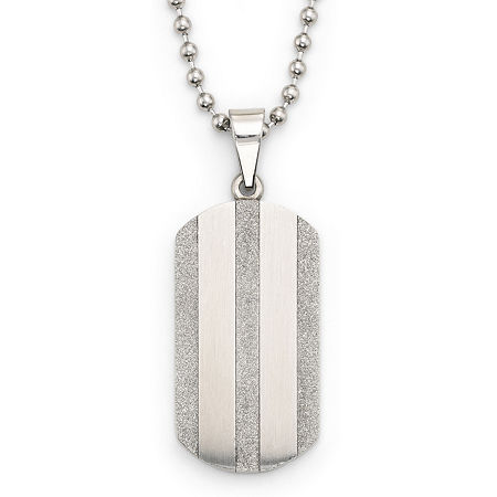 Click here for Two-Tone Stainless Steel Striped Dog Tag Pendant N... prices