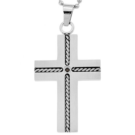 Click here for Stainless Steel Cross Pendant Necklace with Diamon... prices