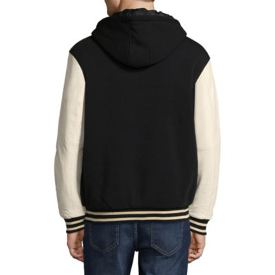 Vintage Leather Mens Faux Leather Reversible Lightweight Varsity Jacket ...