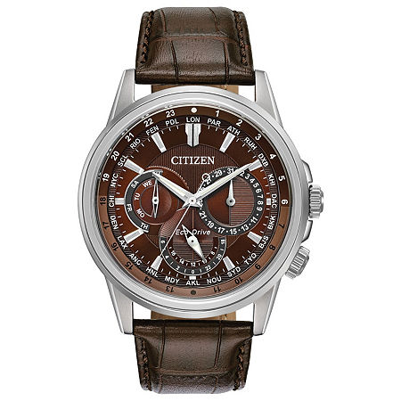 Click here for Citizen Eco-Drive Mens Calendrier Brown Leather St... prices