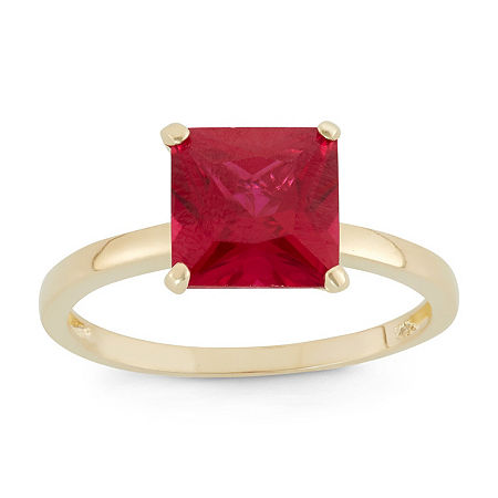 Click here for Womens Lab Created Red Ruby 10K Gold Solitaire Coc... prices