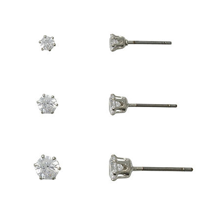 Click here for Mixit Womens Cubic Zirconia 3 Pair Earring Set  On... prices