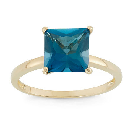 Click here for Womens Genuine Blue Topaz 10K Gold Solitaire Cockt... prices