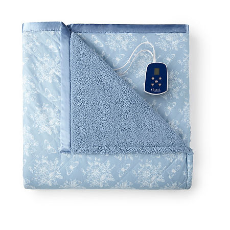 Micro Flannel(R) Reverse to Sherpa Toile Heated Blanket