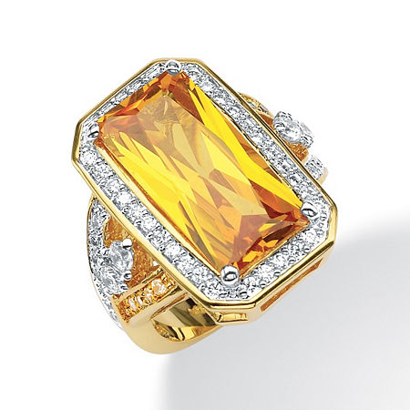 Click here for Womens Yellow Cubic Zirconia 14K Gold Over Brass C... prices