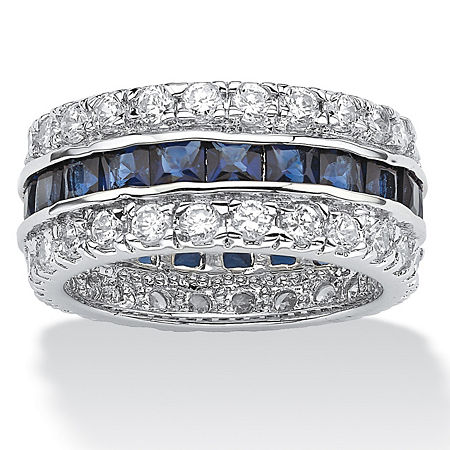 Click here for DiamonArt 6MM Blue Cubic Zirconia Pure Silver Over... prices