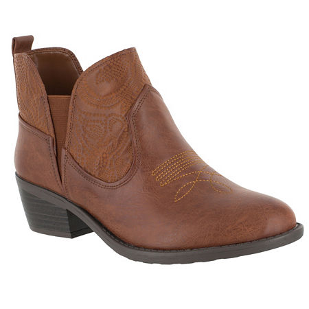 Easy Street Womens Legend Block Heel Booties  8 Narrow  Brown