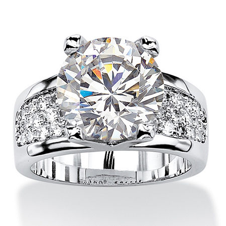 Click here for Womens Cubic Zirconia Platinum Over Silver Engagem... prices