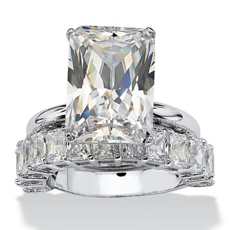 Click here for DiamonArt Womens White Cubic Zirconia Platinum Ove... prices