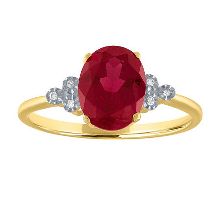 Click here for Womens Lab Created Red Ruby 10K Gold Cocktail Ring... prices
