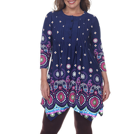 Click here for Plus Size White Mark Lucy Medallion Print Tunic prices