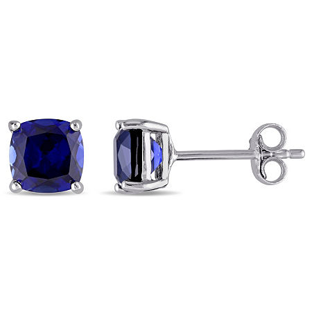 Click here for Lab Created Blue Sapphire Sterling Silver 6.1mm Cu... prices