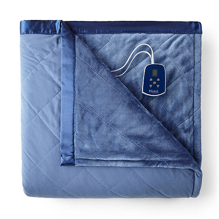 Shavel Micro Flannel to Ultra Velvet Electric Blanket  Full - Indigo