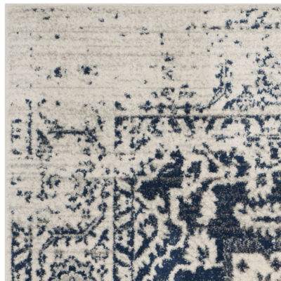Safavieh Madison Collection Alene Oriental Area Rug, Color: Cream Navy ...
