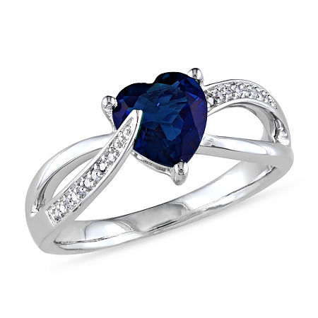 Click here for Womens Diamond Accent Lab Created Blue Sapphire St... prices