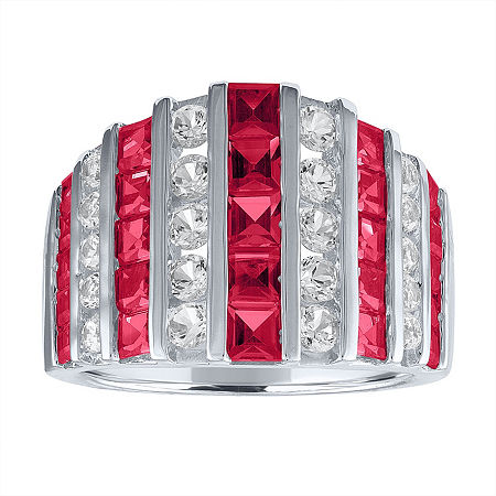 Click here for Womens Lab Created Red Ruby Sterling Silver Cockta... prices
