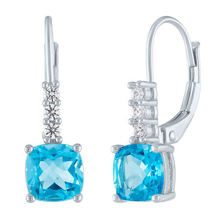 Click here for Womens Genuine Blue Topaz Sterling Silver Drop Ear... prices
