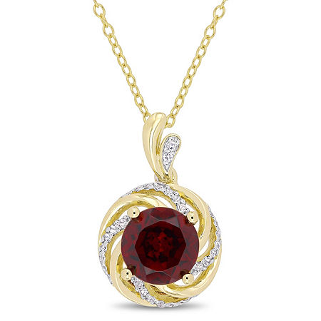 Click here for Womens Diamond Accent Genuine Red Garnet 18K Gold... prices