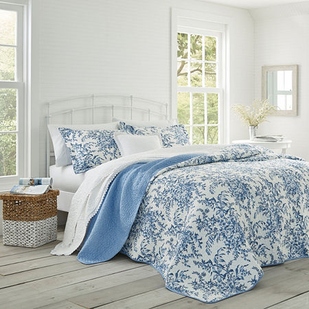 Click here for Laura Ashley Bedford Quilt Set  One Size  Blue prices